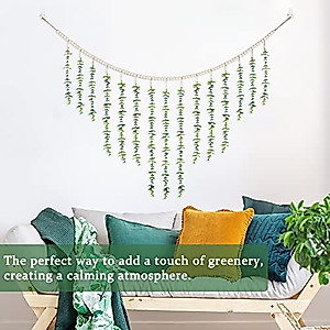 Yastouay Clearance 40" Artificial Eucalyptus Hanging Wall Decor with 6.56Ft Light Boho Wall Decor Wooden Beads Garland Fake Eucalyptus Plant Faux Fake Greenery Vines for Bathroom Bedroom Nursery