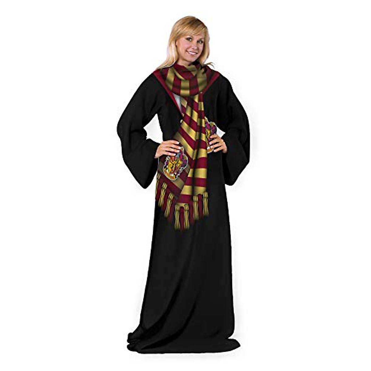 Northwest Comfy Throw Blanket with Sleeves, 48 x 71 Inches, Winter Potter