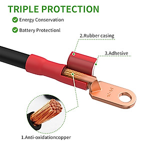 10L0L Golf Cart Battery Cables 4 Gauge for Club Car DS 1995-2022 (48 Volt) Also for Yamaha G2 G8 G9 (36 Volt) Golf Cart Batteries Cables with 5PCS 14.17" Heavy-Duty AC/DC Cables