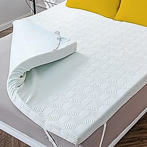 3 Inch Memory Foam Mattress Topper Queen, Medium Firm Cooling Bed Matress Topper with Washable Fiber Cover, Comfort Body Support - Pressure Relief, 10 Year Warranty CertiPUR-US Certified
