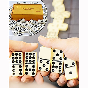 Dominos Game Double 9 - Dominos Set for Adults and Kids Ages 8 and up - Double Nine Dominoes Set, Classic Board Games - Domino Set for Family Game Nights - Double Nine Dominos Set 55 Tiles with Case