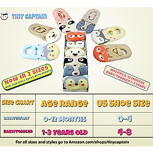 Baby Toddler Girls Grip Socks Non-Slip Gripper Socks Anti Slip Strap Socks 1-3 Year Old Gift Gripper Socks Animal Cartoon Little Girl Yoga Socks