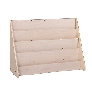 Children’s Factory 4-Shelf Book Display, Kids Daycare Bookshelves, Toddler Preschool & Nursery Storage, Classroom Reading Nook Furniture, DIY Assembly