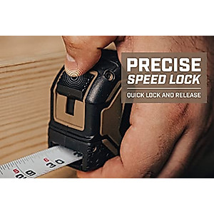 Spec Ops Tools 25-Foot Tape Measure, 1 1/8" Double-Sided Blade, Military-Grade Composite Case, 3% Donated to Veterans,