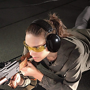 Pro For Sho All Terrain Safety Ear Protection - LARGER Size Foldable Ear Muffs Much Lighter Weight & Maximum Hearing Protection, Black