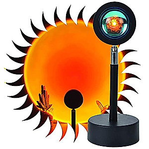 DLMlamps SunLight Lamp Sunset Projector Table Night LED Lamp Romantic Decor Light of the Red Sunset, 180 Degree Rotation USB Charging for Photo, Home, Bedroom Background Room Decoration