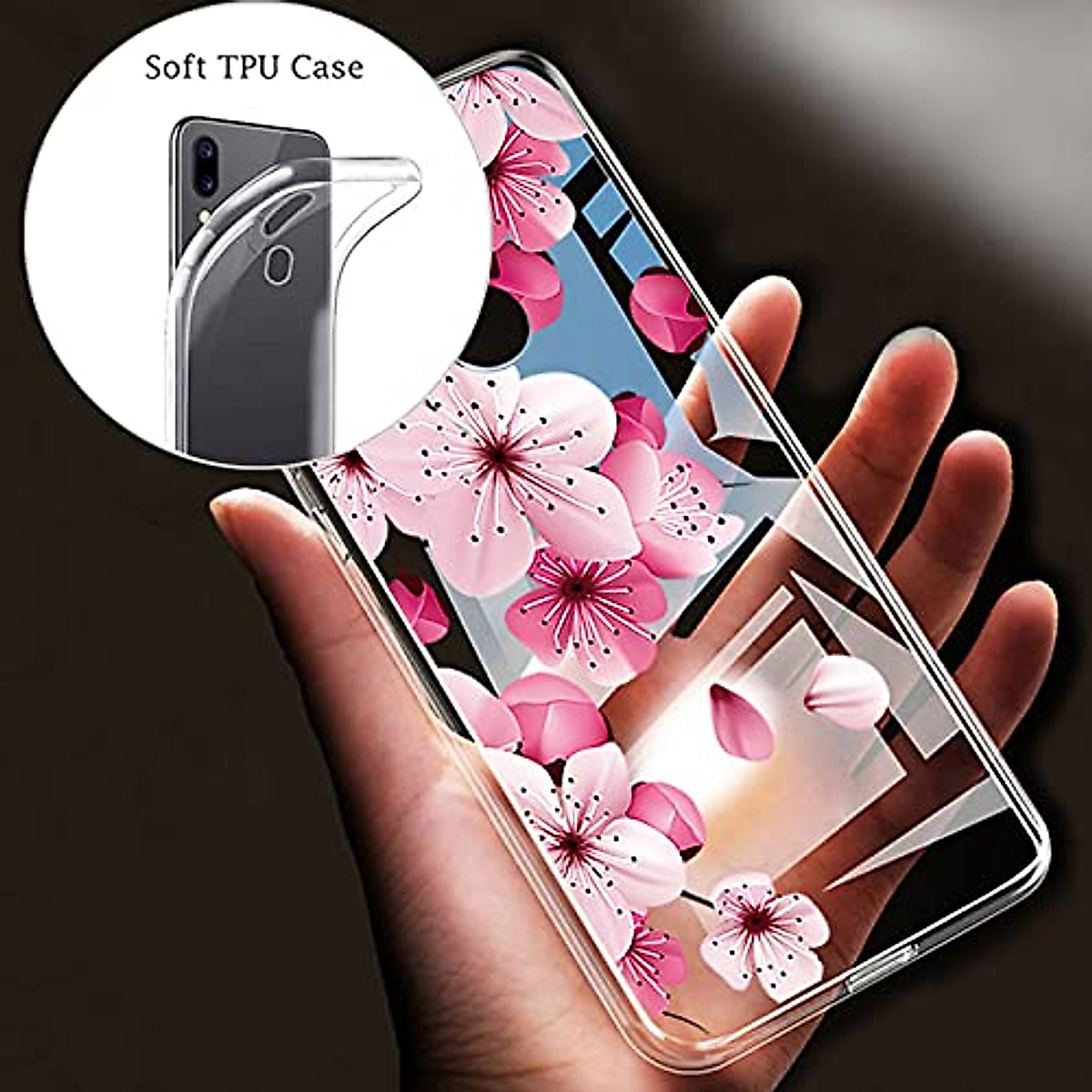 AQGG for Ulefone Note 6 [6.10 In ] Case, Soft Silicone Bumper Shell Transparent Flexible Rubber Phone Protective Cases TPU Cover for Ulefone Note 6 -Fresh Flowers, (6.10 inches)