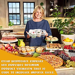 LISHINE 40 Pack Cupcake Containers 6 Count Cupcake Boxes Bulk Disposable Cupcake Carrier Plastic Cupcake Holder with Lid Clear Cupcake Plastic Cupcake Trays for Transporting