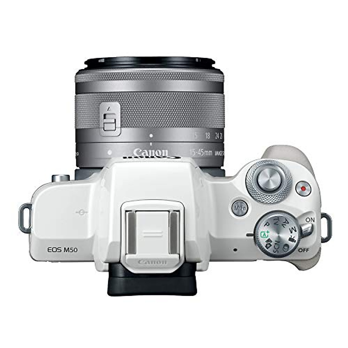 Canon EOS M50 Mirrorless Camera Kit w/EF-M15-45mm Lens and 4K Video (White) (Renewed)