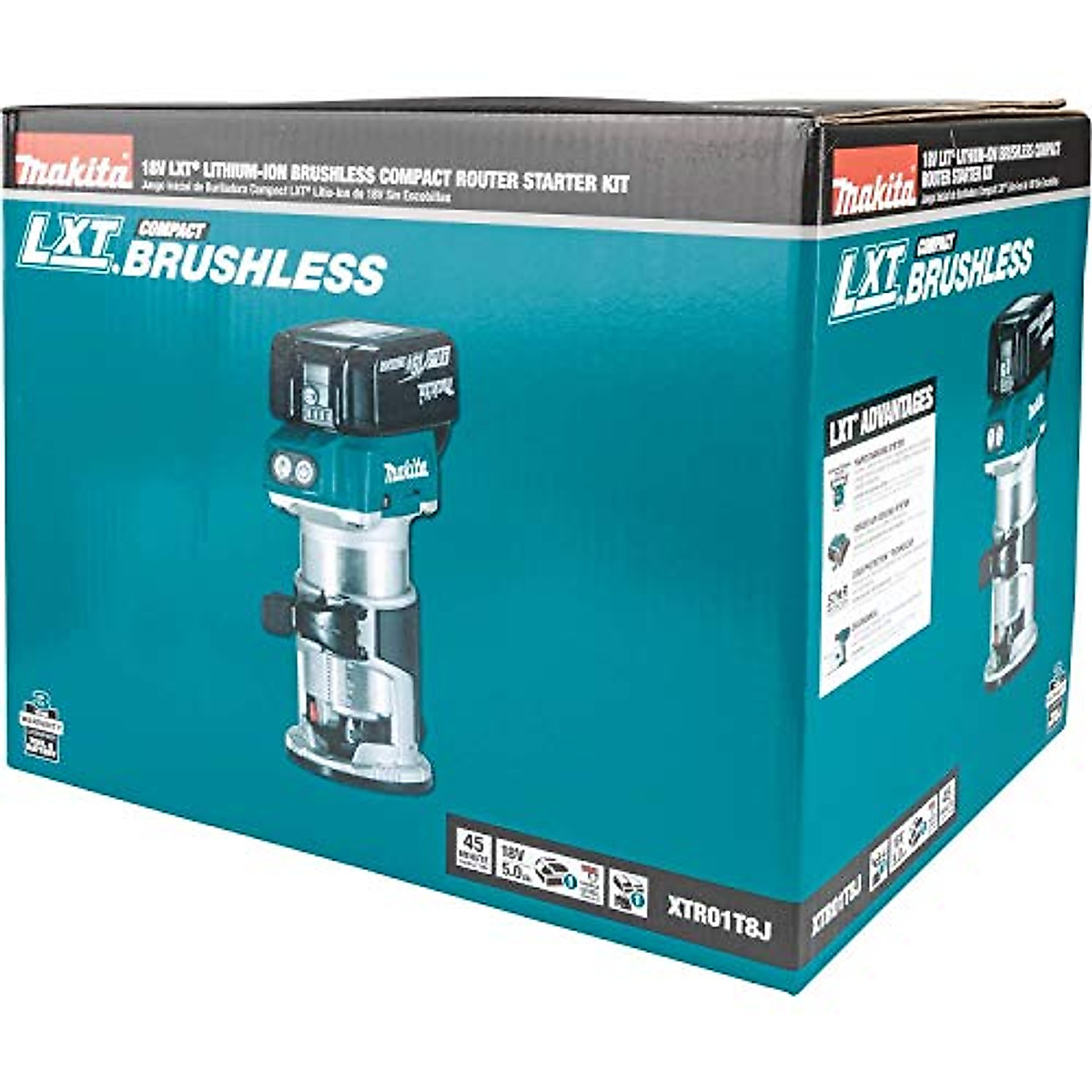 Makita XTR01T8J 18V LXT® Lithium-Ion Brushless Cordless Compact Router Starter Kit (5.0Ah)