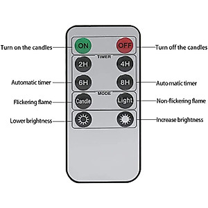 salipt Flameless Candle, LED Waterproof Candles Set of 8 (D 3'' X H 3''3''4''4''5''5''6''6) Battery Operated Candles,Flameless Candles,Resin Plastic,Indoor Outdoor Use,White