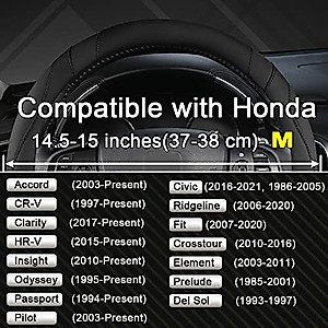 West Llama Customized Auto Car Steering Wheel Cover for Honda (Black-Standard Size)