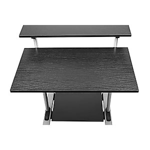 TechOrbits White Mobile Standing Desk Rolling Workstation Cart - Stand Up Media Podium Mobile Desk