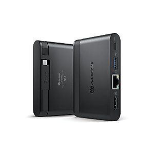 ALOGIC USB C Hub, 100W Laptop Charging, 4K HDMI, Gigabit Ethernet, USB A, USB C, Travel Dock, Compatible with Compatible with MacBook, Surface laptops, XPS and More(Thunderbolt 3 Compatible)