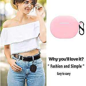 Ankersaila Soft Silicone Case Compatible with Beats Studio Buds, Scratch/Shock Resistant Protective Case Cover (Pink)