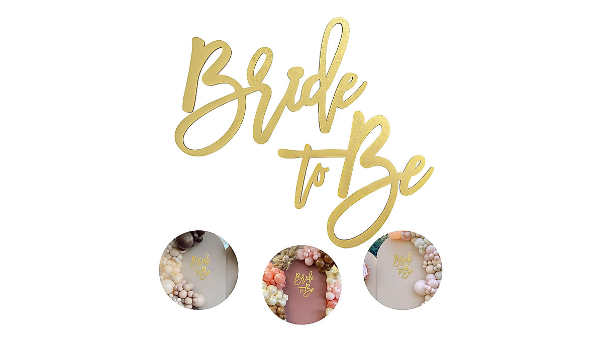Gold Wooden Bride To Be Sign | Bachelorette & Bridal Decor