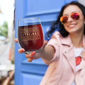 Bad Bananas Thelma and Louise - Gift for Best Friends - Set of Two 21 Oz Stemless Wine Glasses - Friendship Bestie BFF Birthday Gifts for Best Friends Women