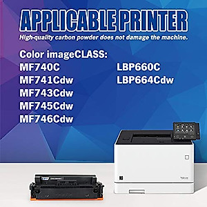 INK E-SALE [with CHIP] High-Yield Compatible Toner Replacement for Canon 055H CRG-055H (4-Pack, K/C/M/Y) use with imageCLASS LBP660 LBP664 MF740 MF741 MF743 MF745 MF746 Printers