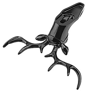 FTVOGUE 3D Deer Head Plastic Hook Keys Coat Hat Hanger Rack Holder Self-Sticking Wall Mount for Home Room Decor[Black],Coat Hanger