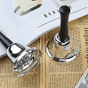 2 Pack Hand Bell, Silver Steel Bell, Ringing Bell with Handle, Dinner Bells for Inside Classroom Bell, for Food Line, Alarm, Jingles, Ringing (Silver)