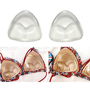 UPSTORE 1Pair Silicone Gel Triangle Shaped Bra Inserts Breast Chest Swimsuit Pads Enhancers Push-up Molding Pad A to D Cup for Bikini (Clear)