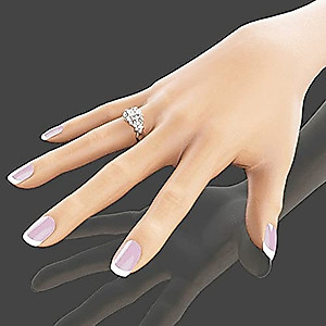 1 4/5 CT Round Shape White Cubic Zirconia Floral Wedding Engagement Ring in 14K White Gold Plated 925 Sterling Silver (1.80 Cttw) Ring Size - 4.5