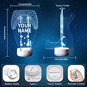 Light up Headphone Controller Holder, 16 Colors 3D LED Lights Gamepad Stand, Game Controller Hanger for All Universal Gaming PC Accessories (Customize Headphone & Controller Holder)