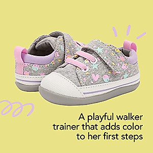 See Kai Run - Stevie II First Walker Shoe for Infants, Gray Jersey/Happy, Infant 4
