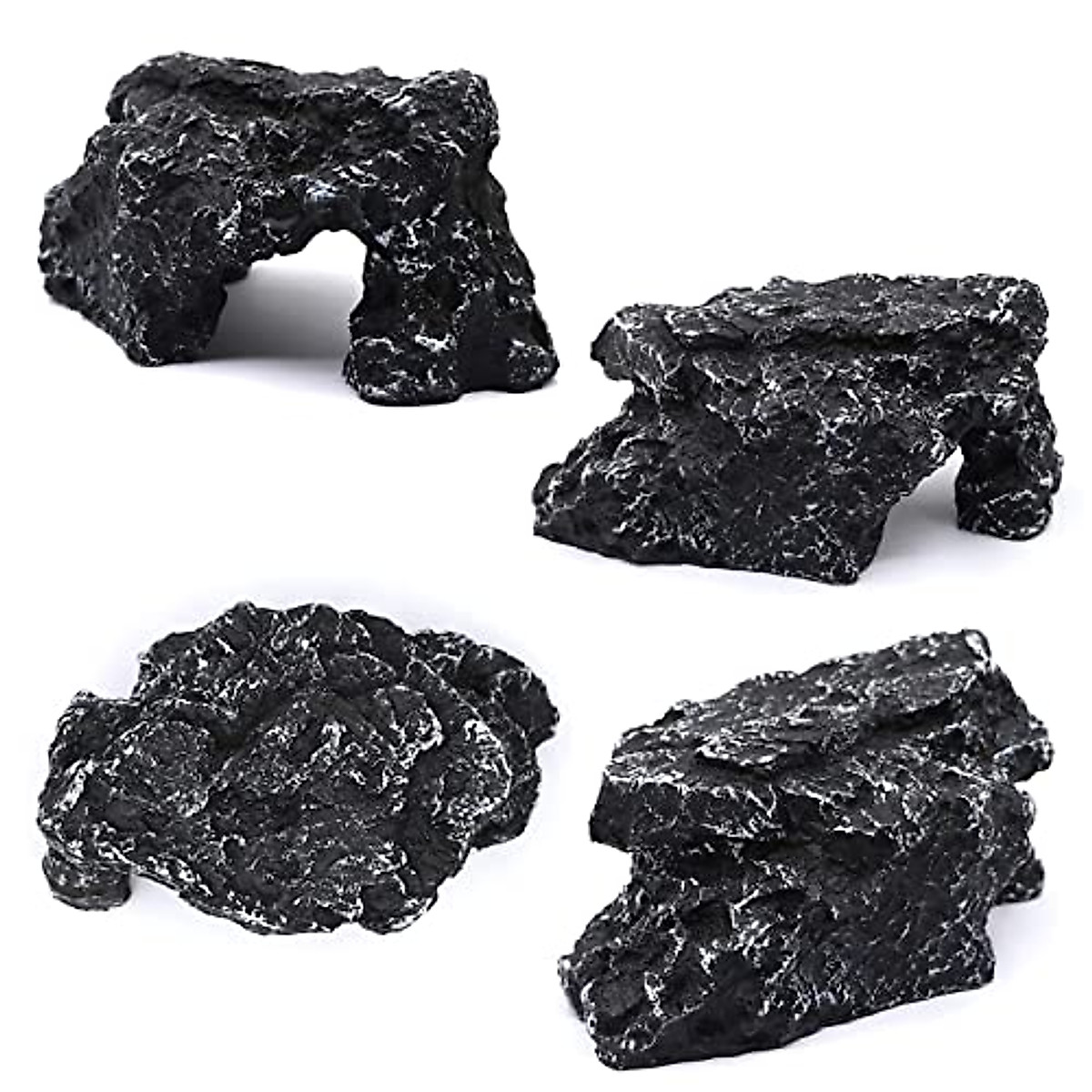 MINYULUA Reptile Hideout Cave Bearded Dragon Rock Hide Cave Turtle Basking Hide Habitat Shelter Rock Hide Hideout for Aquarium Tortoise Small Lizards Fish Amphibians