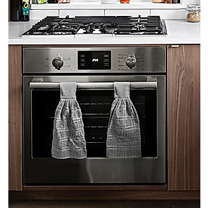 ZENVY Tie Latch Towels Set of 2 | Hanging Hand Towels Set with Hook & Loop Closure (Gray) | Made in India