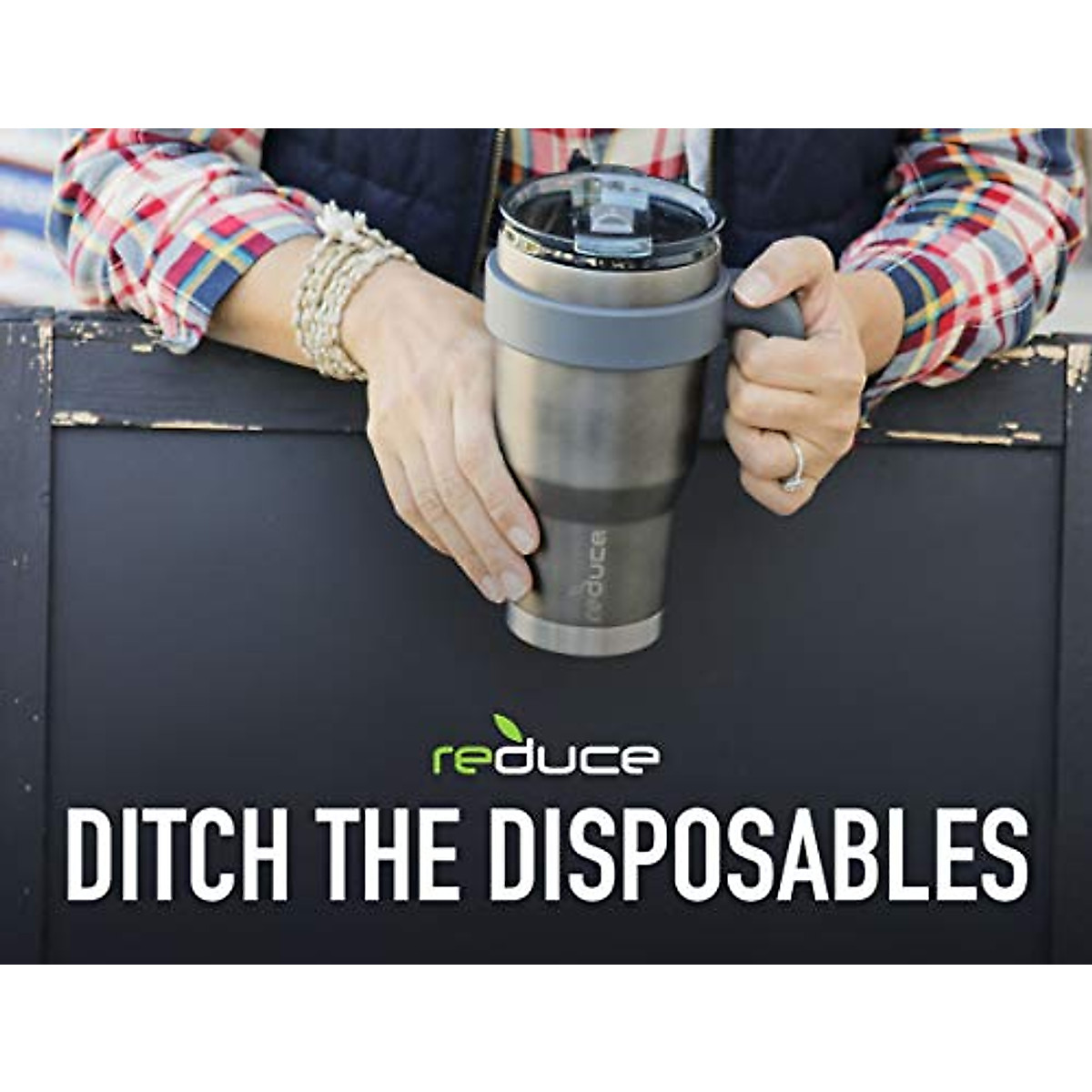 Reduce Cold 1 Handle for 30-34oz Stainless Steel Tumblers - Turn Your Tumbler into a Travel Mug - Ideal for On-The-Go Drinking - Dishwasher Safe, BPA Free - Designed for Reduce Drinkware Only