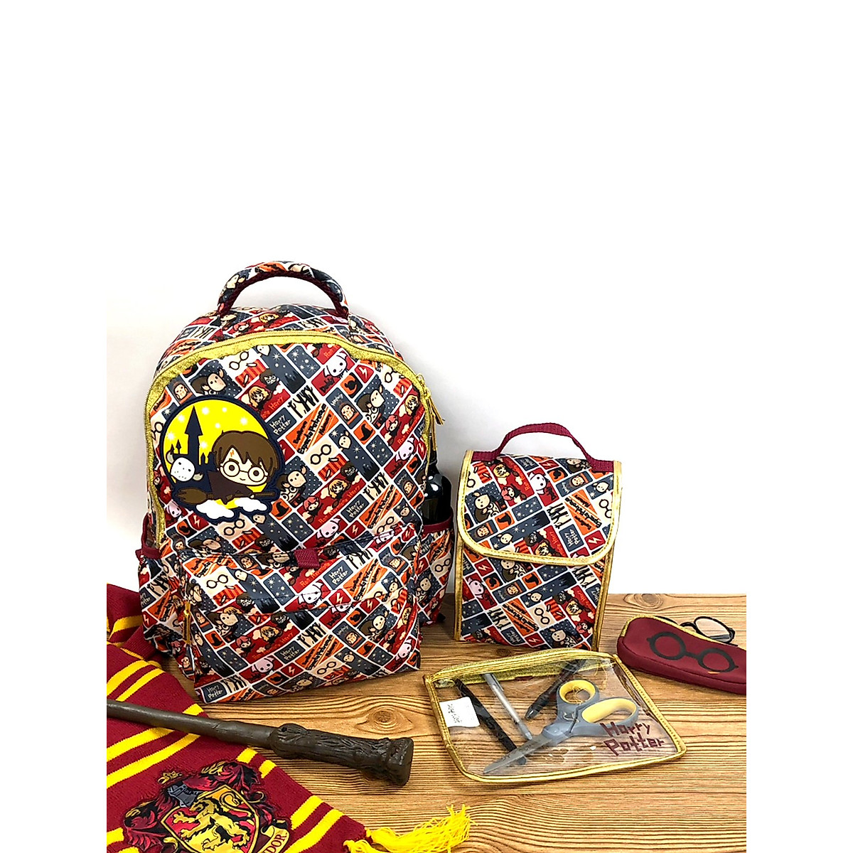 Harry Potter Girls Boys Teen 5 piece Backpack and Snack Bag School Set