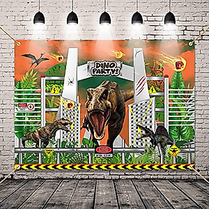 7x5ft Dinosaur Backdrop Jurassic Theme Dinosaur Birthday Photography Backdrop for Boy Kids Adults Indoor Outdoor Dinosaur Birthday Decoration Party Supplies Backdrop