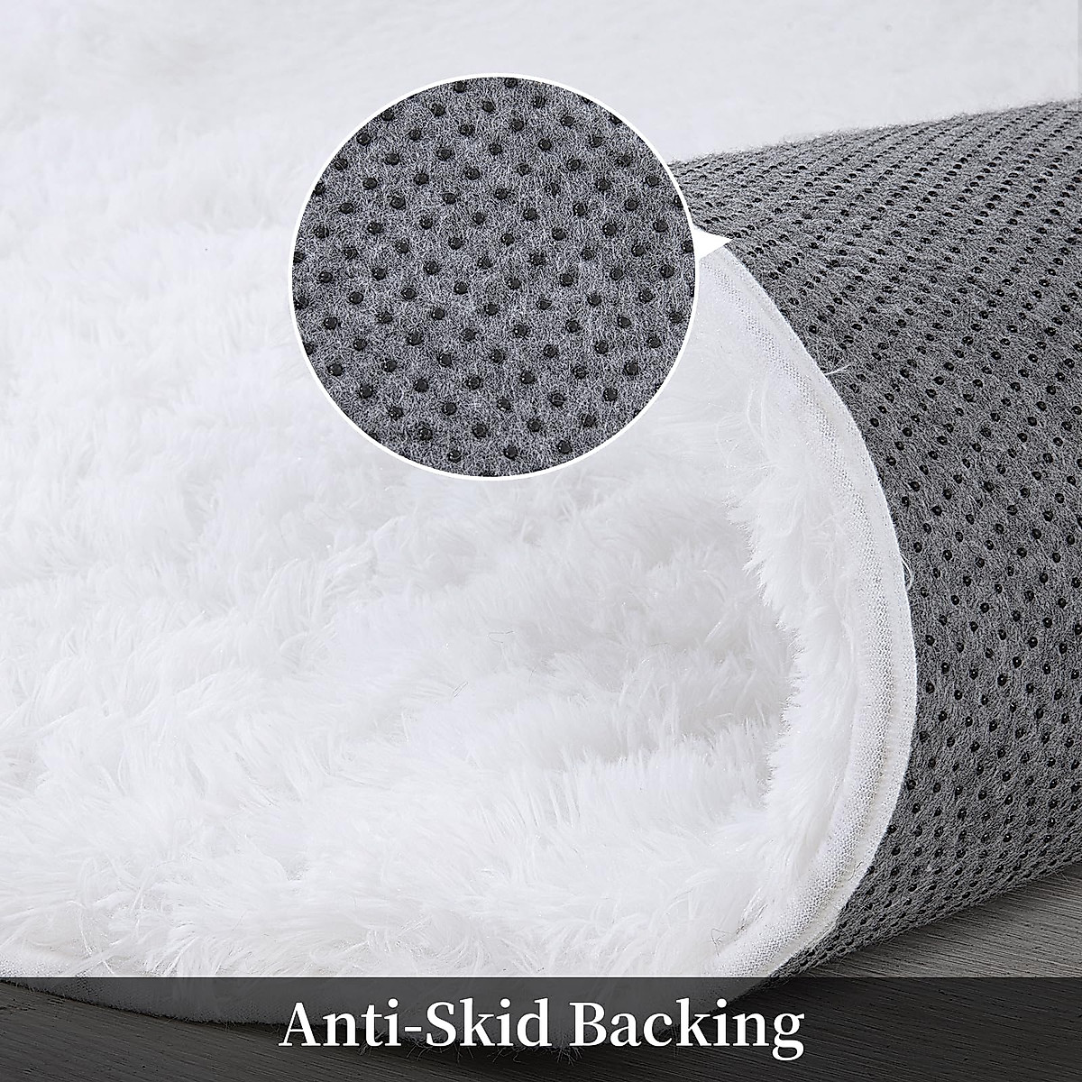 ROYALAY Fluffy Shag Area Rug 9x12 ft Ultra Soft, Extra Large Plush Faux Fur Carpet with Non-Skid Design for Bedroom, Playroom and Living Room Rug, Luxury Room Decor (9x12 Ft, White)