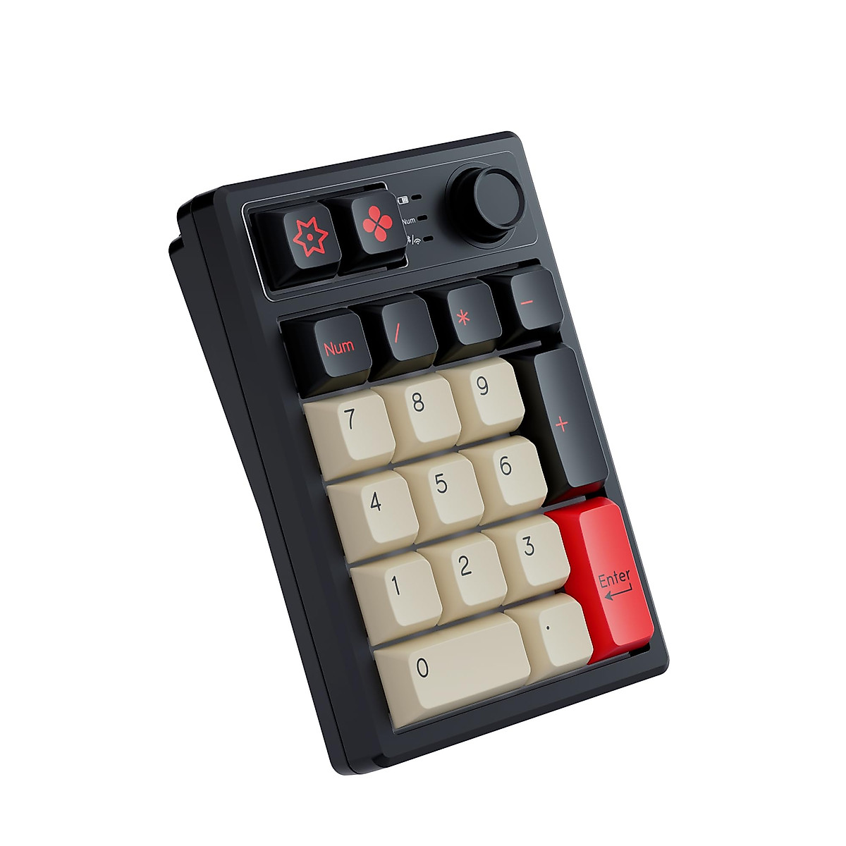 KEYCOOL K19 Wireless Numeric Keyboard, Mechanical Number Keypad Hot-swappable Bluetooth Numpad 5.0/2.4GHz, RGB Multi-Function Knob Numerical Keyboard for Laptop Mac Win iOS Android