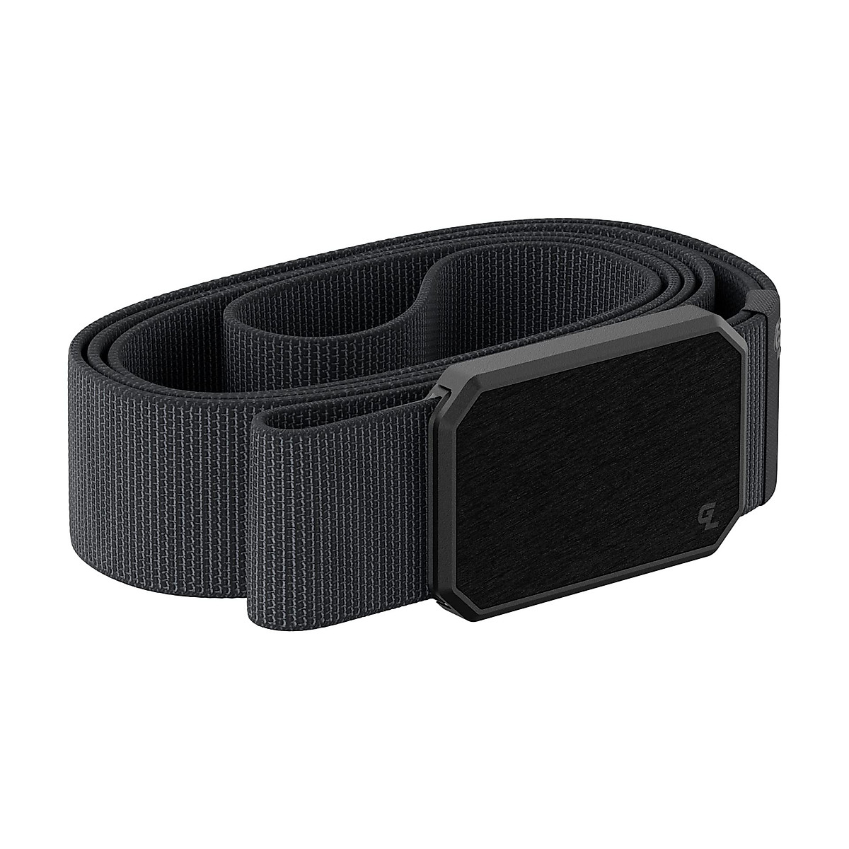 Groove Life Groove Belt Black/Stone - Men's Stretch Nylon Belt with Magnetic Aluminum Buckle, Lifetime Coverage - Large (37-40")