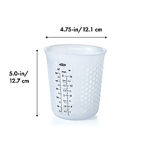 OXO Good Grips 2-Cup Squeeze & Pour Silicone Measuring Cup with Stay-Cool Patternt, Clear