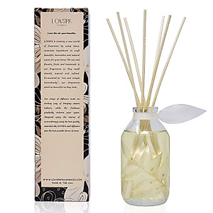 LOVSPA Coconut & Eucalyptus Reed Diffuser Oil Set - Scented Stick Room Freshener - Creamy Coconut, Eucalyptus, Mint, Tonka, Vanilla Sugar - Made in The USA
