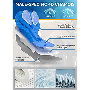 BALEAF Men's Thermal Cycling Pants, 4D Padded Winter Bike Tights Fleece Lined Bicyble Riding Leggings Black L