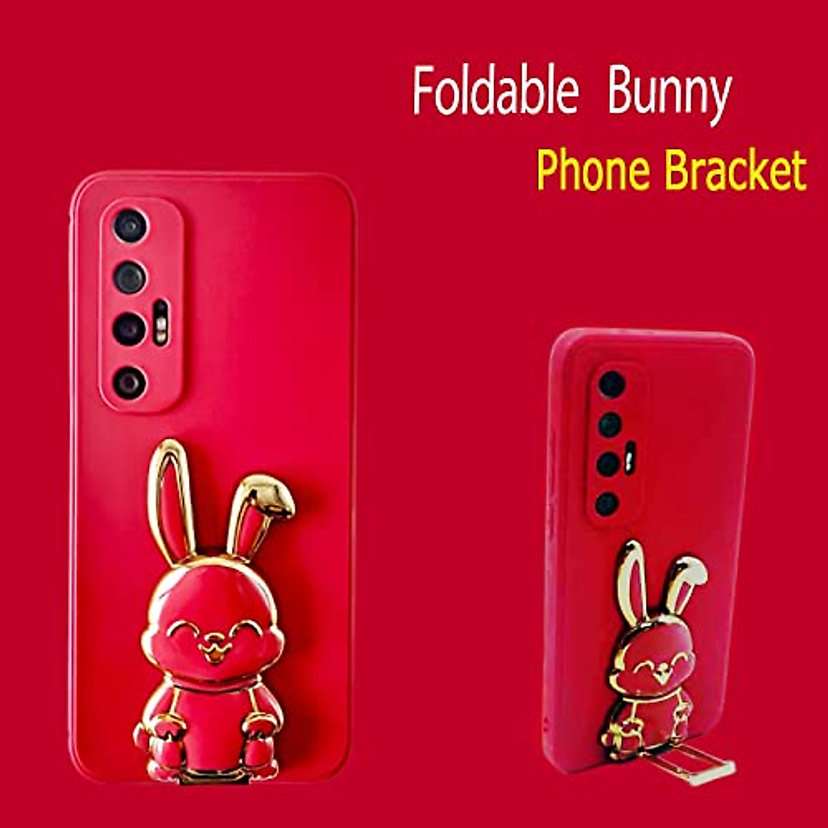 Xanadued 8 PCS Foldable Bunny Phone Bracket Cute Easter Rabbit Hidden Mobile Phone Kickstand Holder Multifunction Portable Cell Phone Stand Attachment for Desk