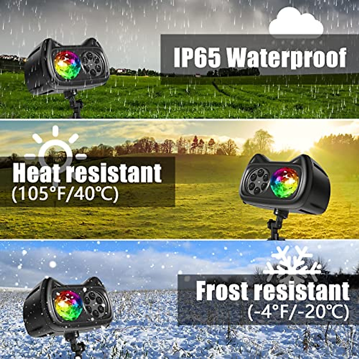 Remon 2-in-1 Christmas Projector Lights Outdoor | Waterproof & Versatile