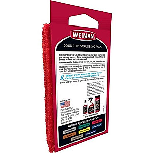 Weiman Cook Top Scrubbing Pads – Gently Clean and Remove Burned-on Food from All Smooth Top and Glass Cooktop Ranges, 3 reusable pads