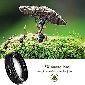Peanutech Macro Lens for iPhone Wide Angle Lens Magnifier Zoom Phone Camera Lens Kit for iPhone 14 13 12 11 X XS Xr Se 8 pro max Mini Samsung Most Phones