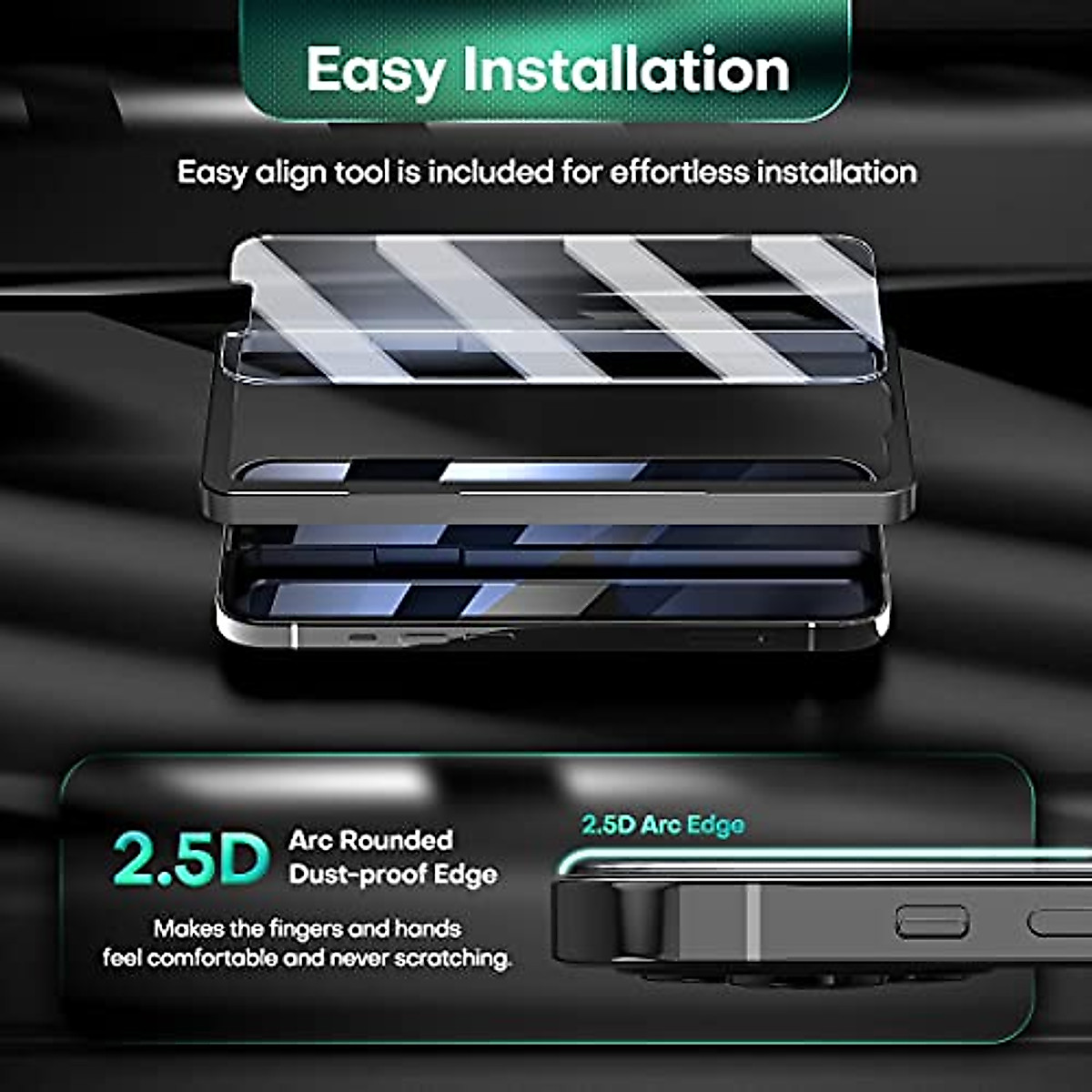 HATOSHI 3 Pack Tempered Glass Screen Protector for iPhone 13 Pro Max with 3 Pack Camera Lens Protector, Case Friendly Easy Installation Clear Protective Glass Screen for iPhone 13 Pro Max 6.7-inch