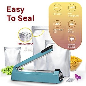 Mylar Bags for Food Storage,120 Pcs in 4 Sizes With 400cc Oxygen Absorbers, 9.5Mil Holographic Large Vacuum Resealable Zip Lock, Smell Proof Comes with Sealing & Food Clips, Labels & Pencil, Silver