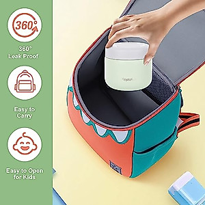 KeyzzAut 9oz Soup Thermos for Hot Food Wide Mouth Vacuum Insulated Food Jar 304 Stainless Steel Lunch Storage Dishwasher Safety Food Soup Container for School, Office, Outdoor (Green)