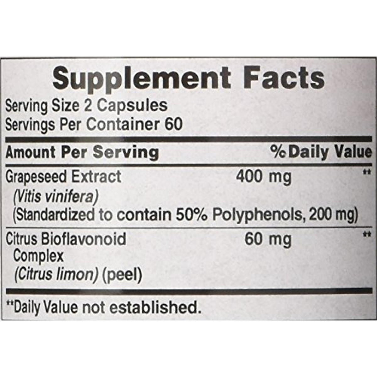Puritans Pride Grapeseed Extract 200 Mg Capsules, 120 Count