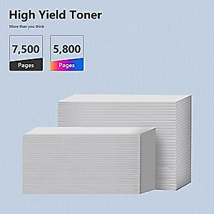 410X Toner Cartridge CF410X CF411X CF412X CF413X, 5 Pack High Yield Replacement for HP 410X Color Pro M452dn M452dw M452nw MFP M477fdw M377dw M477fnw M477fdn Toner Printer, 2BK/1C/1Y/1M