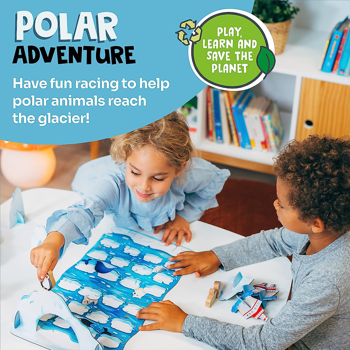 Polar Adventure - A Family Board Game to Teach About Climate Change - Fun & Educational Preschool Games for Boys and Girls - Learning Resources for Kids Ages 3-6 by Adventerra Games