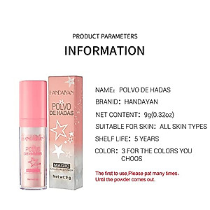 Polvo De Hadas Highlighter Makeup Body Glitter Stick,Shimmer Face Blusher Body Highlighter Glitter Makeup Gift for Girls Women-01#White Moonbeam